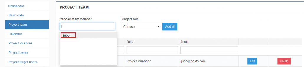 Creation a project | Kendo Manager